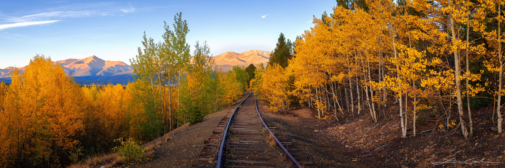Railway Echoes | Mountain Railroad Fall Colors | Gintchin Fine Art
